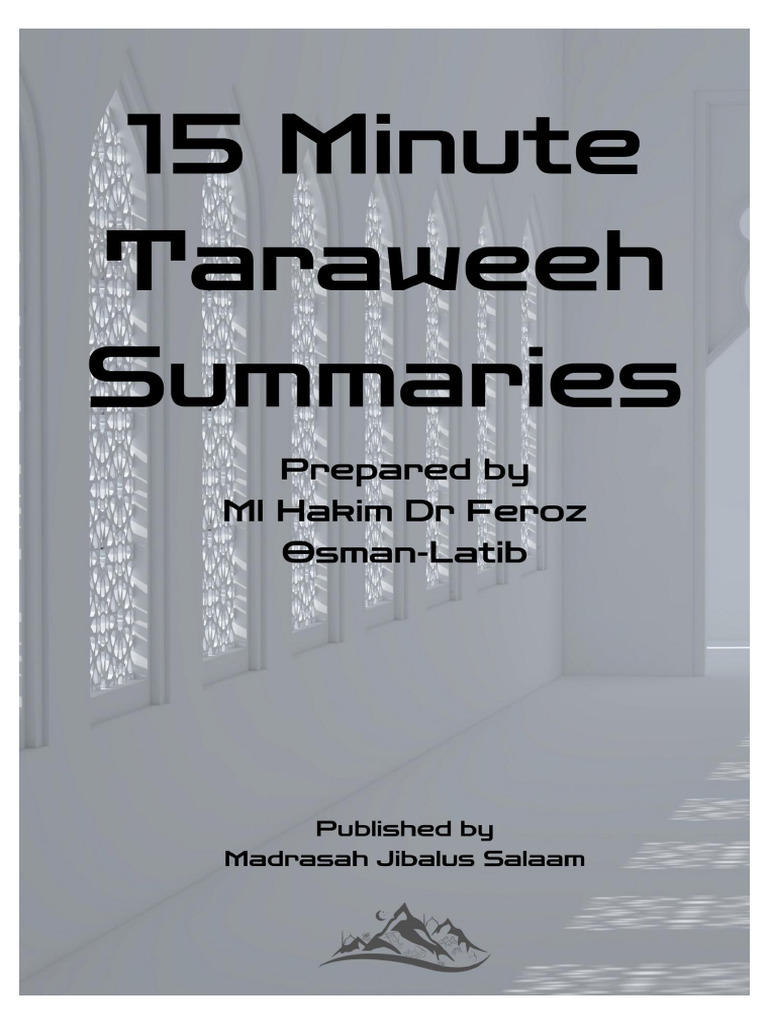 15 Minute Taraweeh Summaries - ML Hakim DR Latib 2024 | PDF