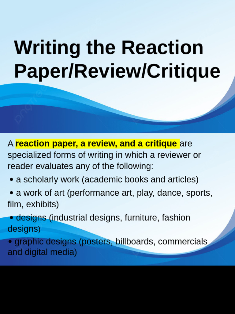Writing Reaction Paper | PDF
