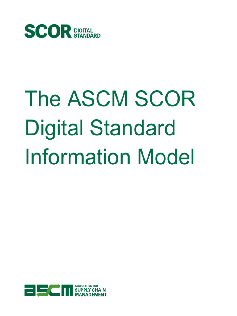 Information Model-SCOR Digital Standard | PDF