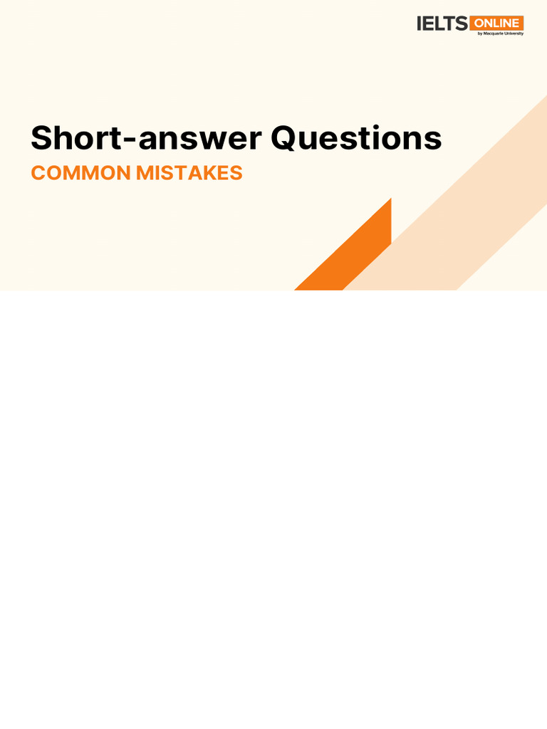 Short-Answer Questions - Common Mistakes | PDF
