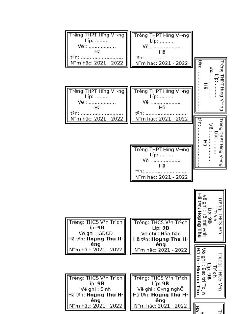 Nhãn Vo Ghi KO THPT | PDF