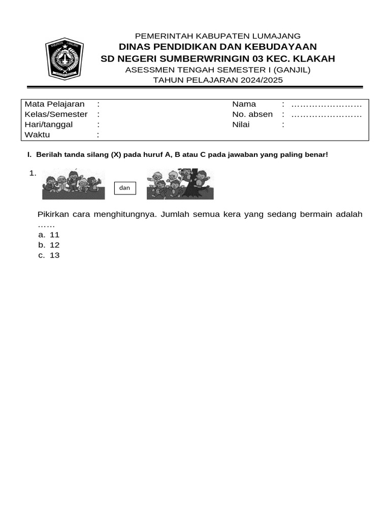 Format Naskah Soal Ats Ganjil 2024-2025 | PDF