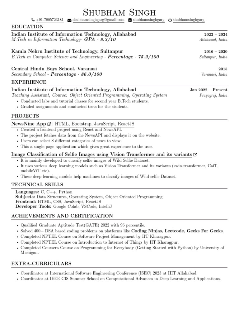 Shubham Resume | PDF
