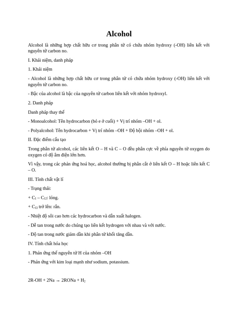 Alcohol | PDF