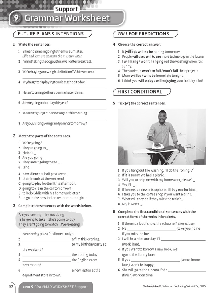 Achievers A2 Grammar Worksheet Support Unit 9 | PDF