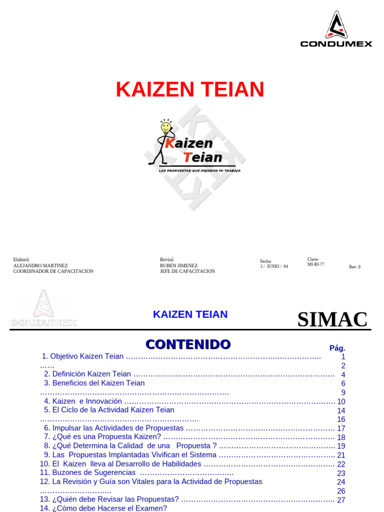 Curso Kaizen Teian | PDF
