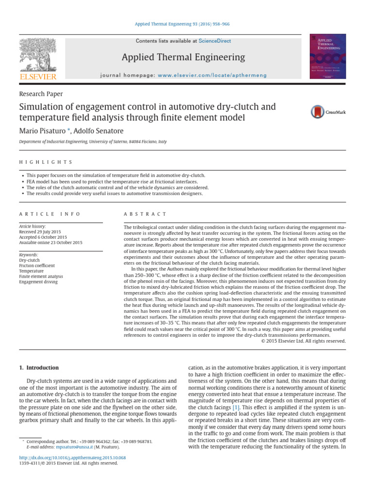 Simulation of Engagement Control in Automotive Dry-Clutch and ...