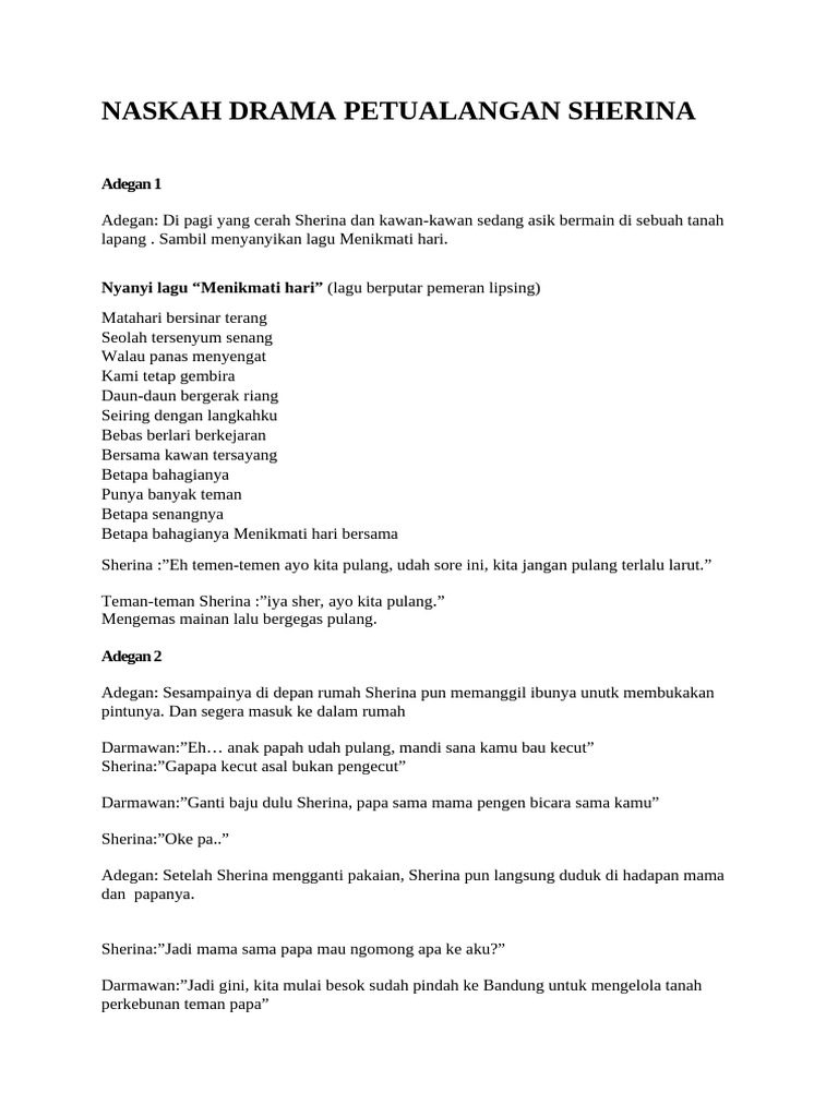 Naskah Drama Petualangan Sherina | PDF