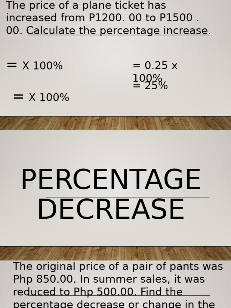 Percentage Increase | PDF | Percentage