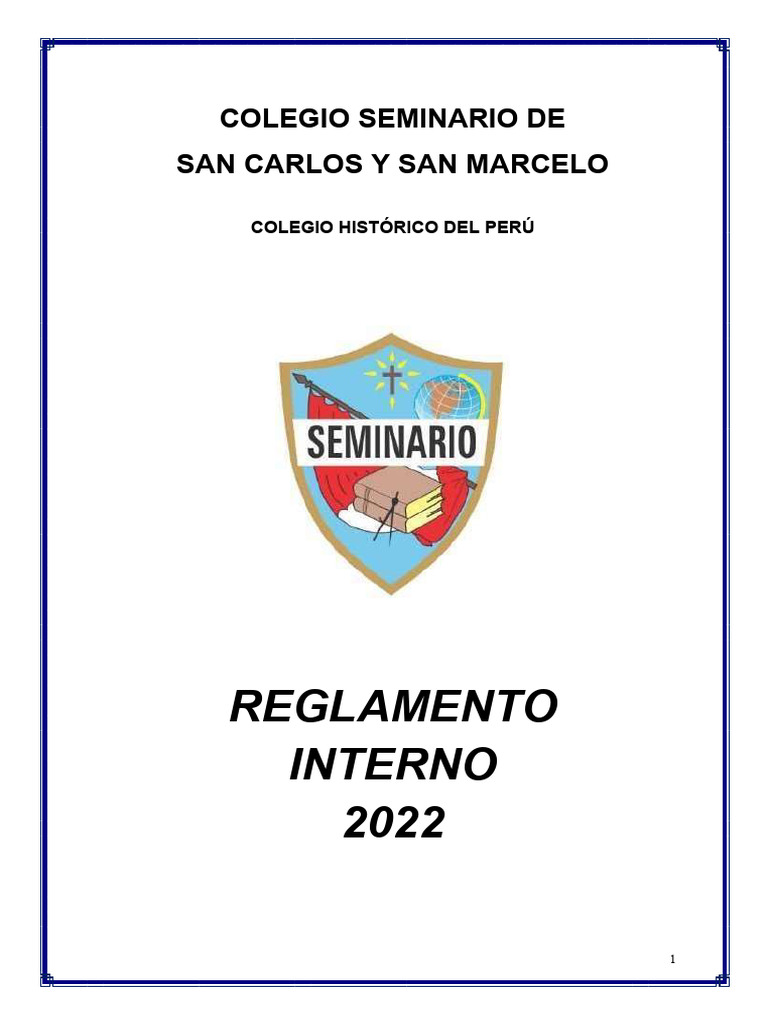 Httpscolegioseminario - Edu.pewp Contentuploads202203REGLAMENTO INTERNO ...