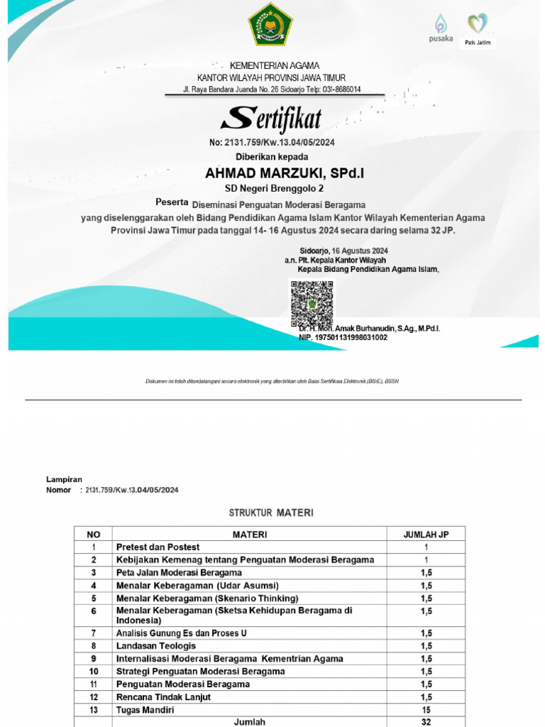 Sertifikat Desiminasi SBR | PDF