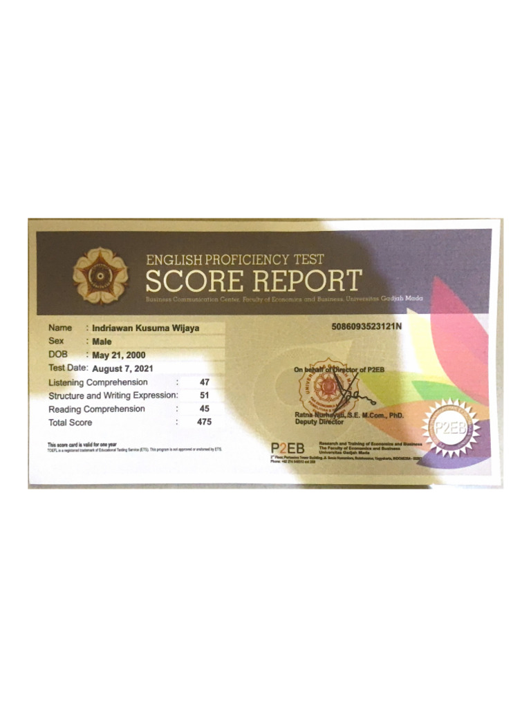 Score Report | PDF