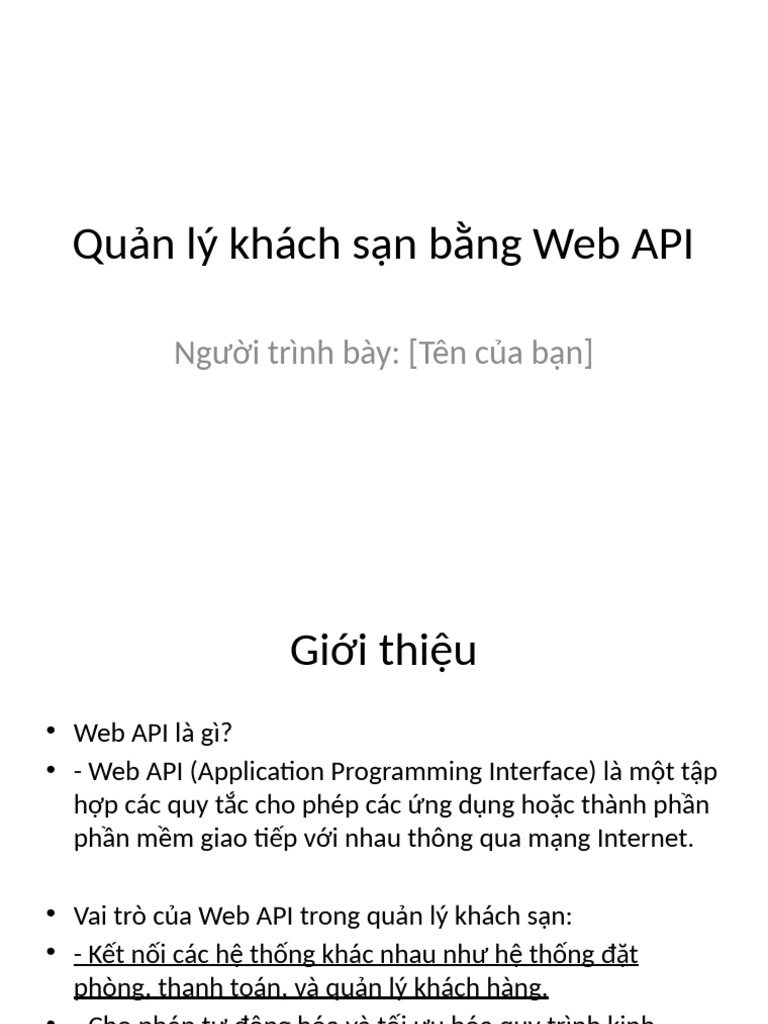Quan Ly Khach San Bang Web API | PDF