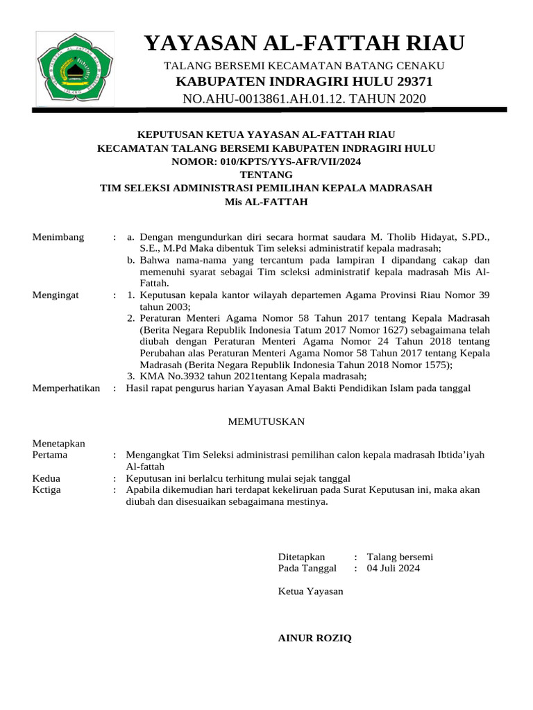 Surat Pergantian Kamad | PDF