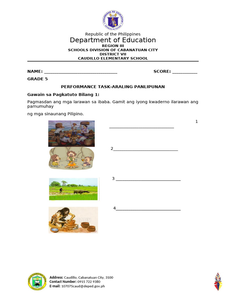 Performance Task 1.1-4 | PDF