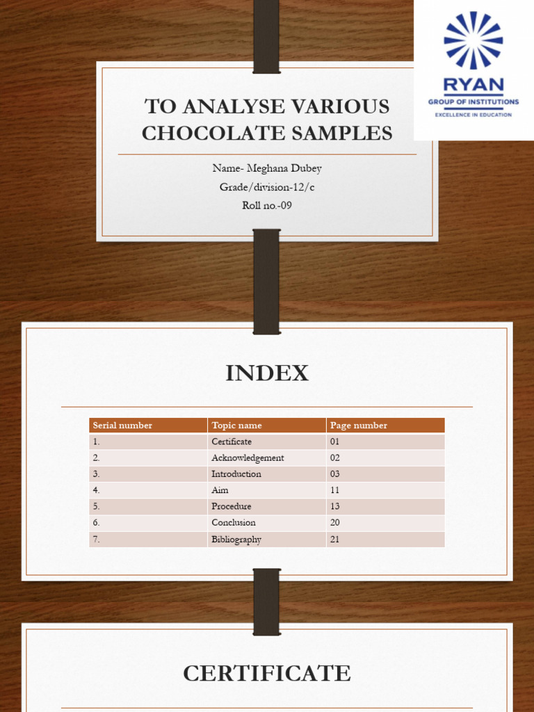 To Analyse Various Chocolate Samples | PDF