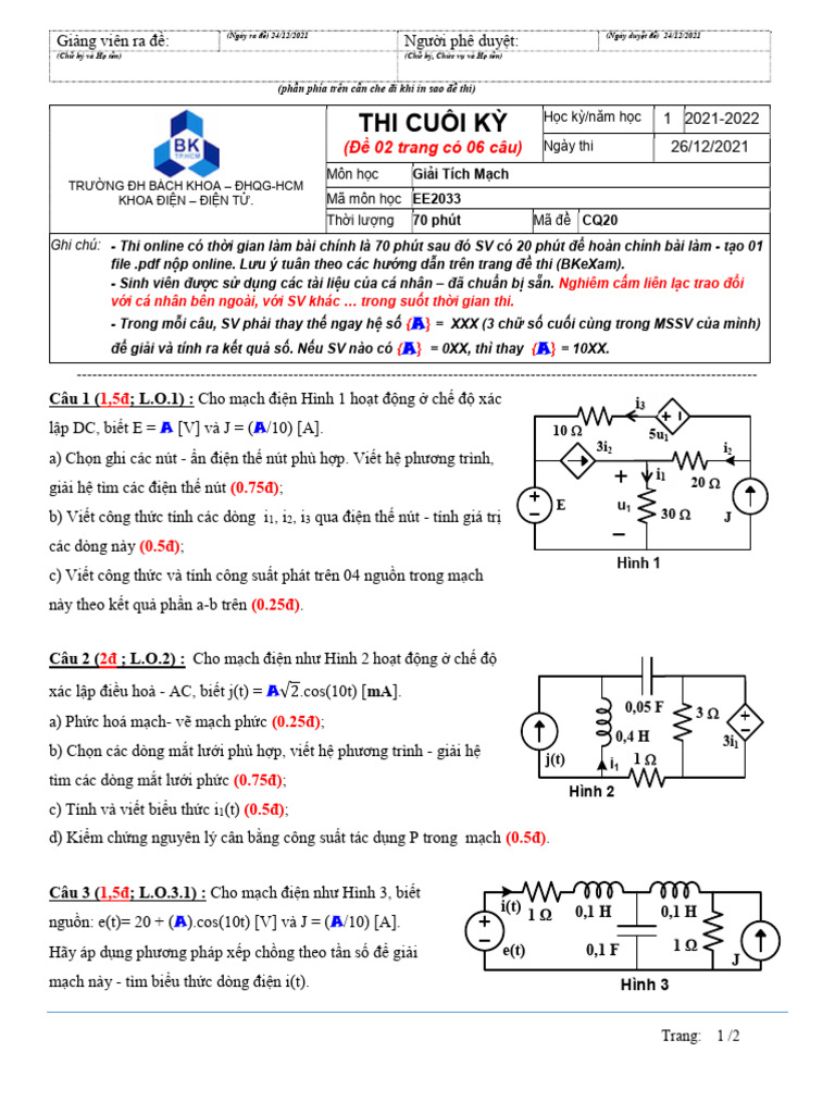THI GTM CQ20 DapAn | PDF