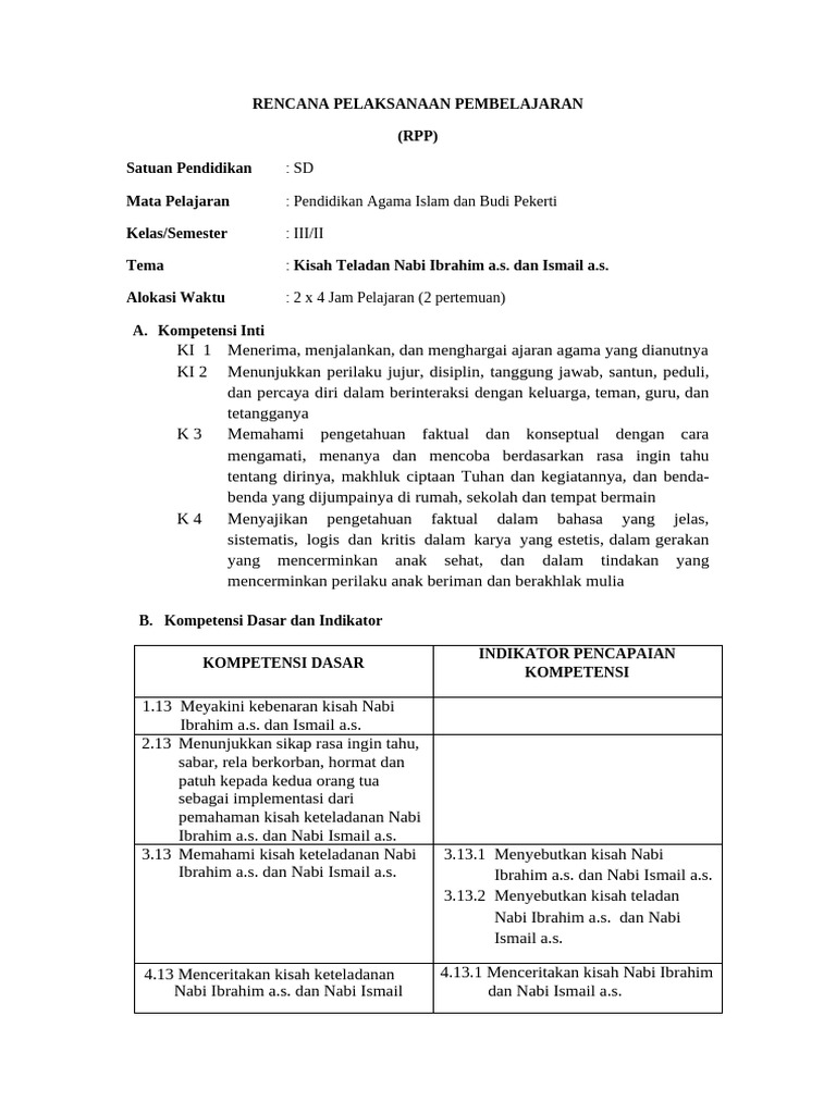 Pend Agama Islam & Budi Pekerti Kls.3 - K13n-Penilaian-Rpp (Rencana ...