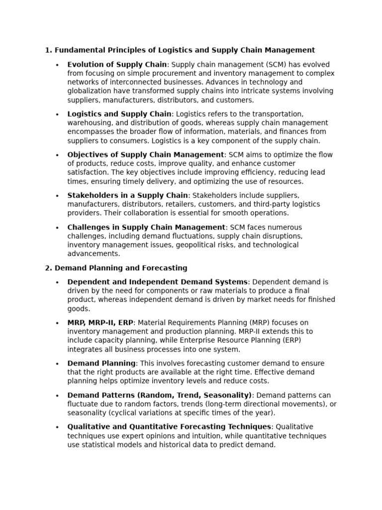 Fundamental Principles of Logistics and Supply Chain Management | PDF ...