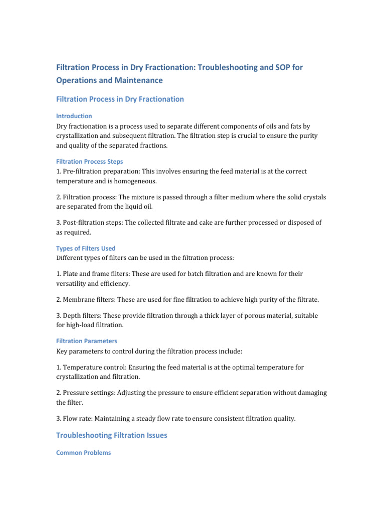 Filtration Process in Dry Fractionation 1718127989 | PDF