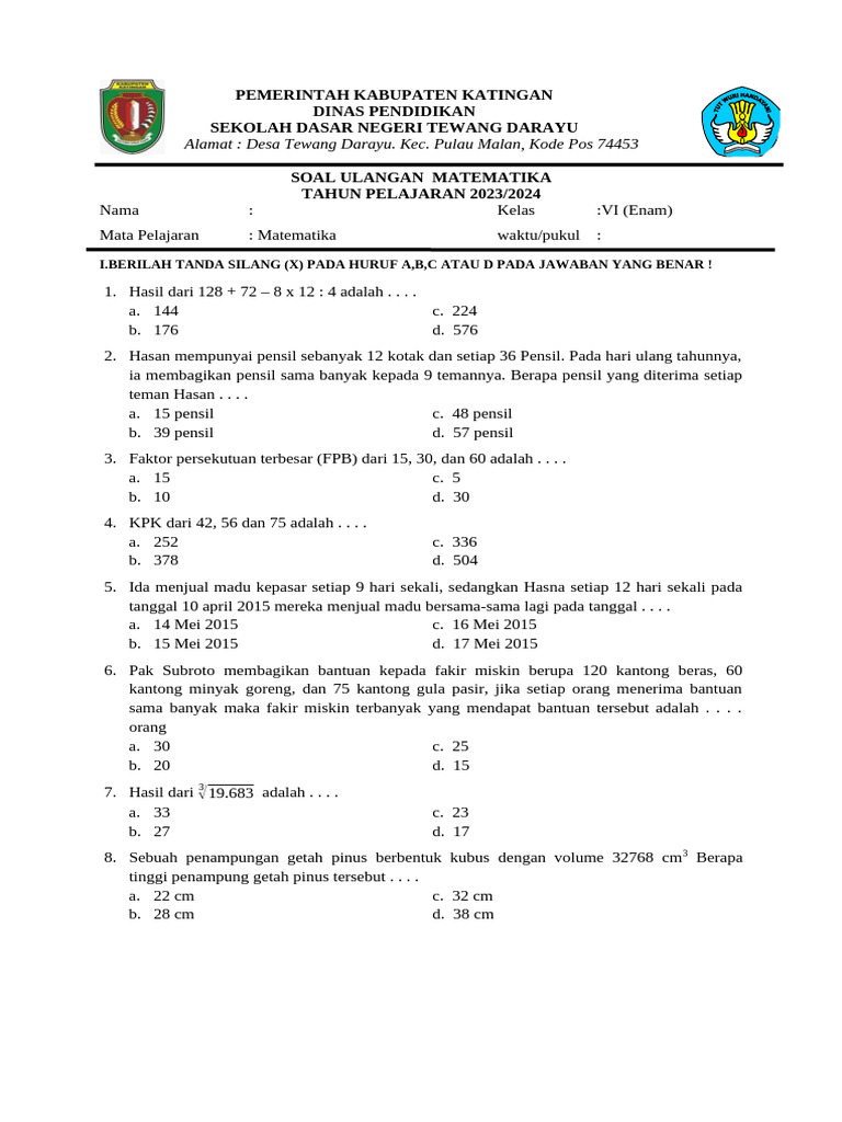 Soal MTK | PDF