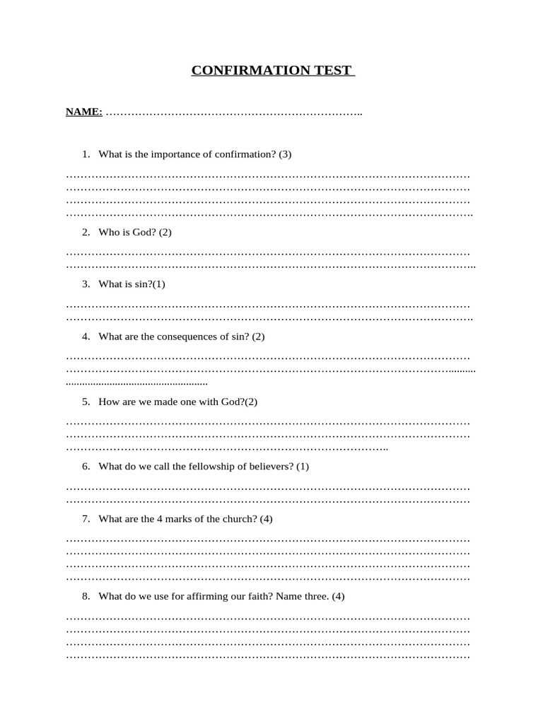 CONFIRMATION TEST | PDF