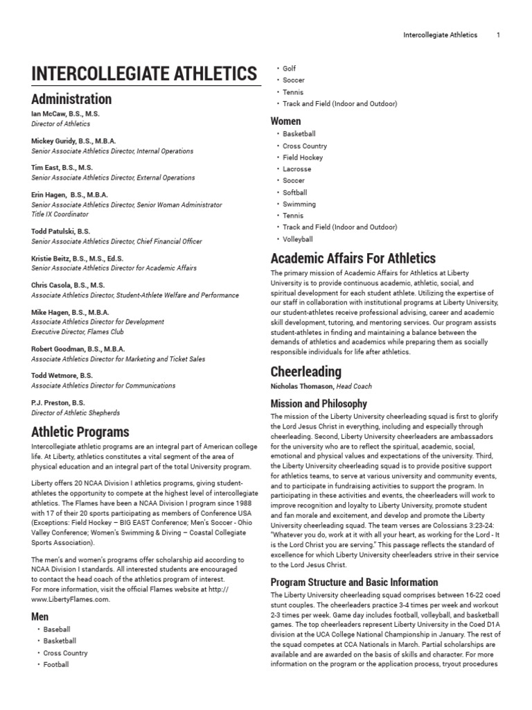 Intercollegiate Athletics | PDF