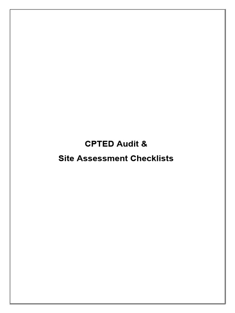 CPTED Audit Checklist | PDF