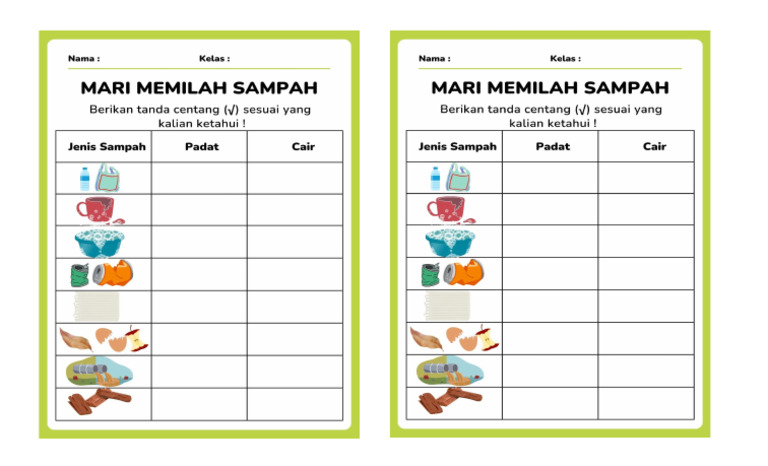 LKPD P5 Aktivitas 1 Memilah Sampah Padat Dan Cair | PDF