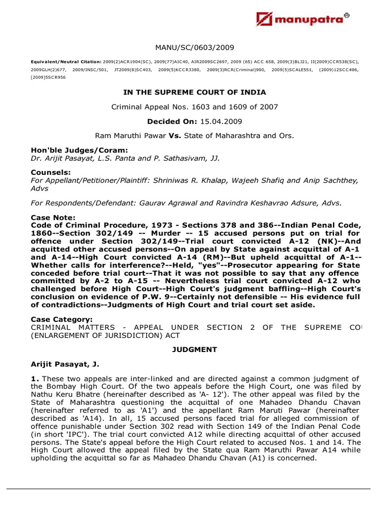 Ram - Maruthi - Pawar - Vs - State - of - Maharashtra - and - Ors ...