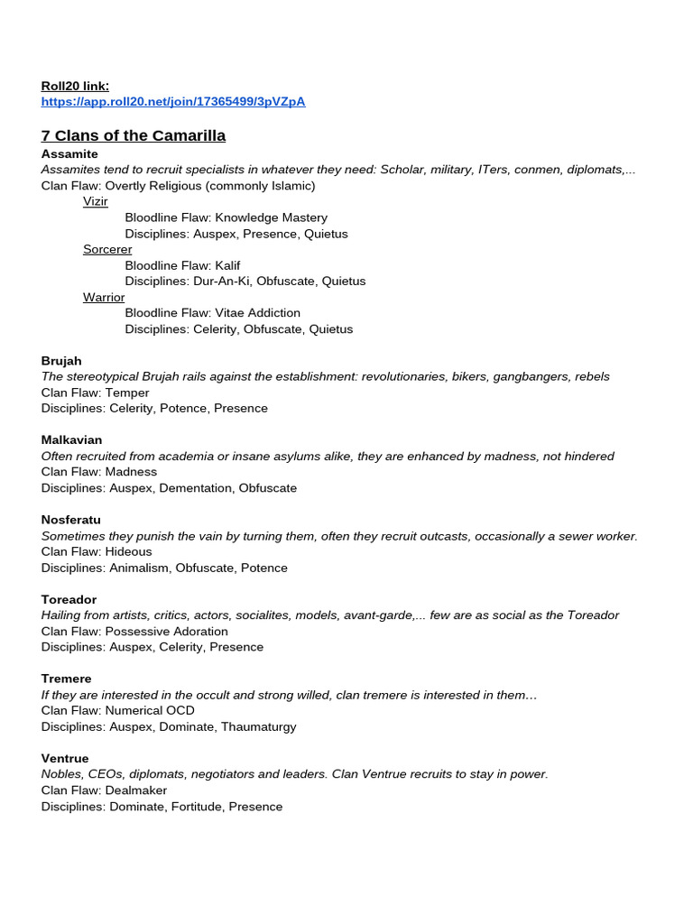 Character Info | PDF