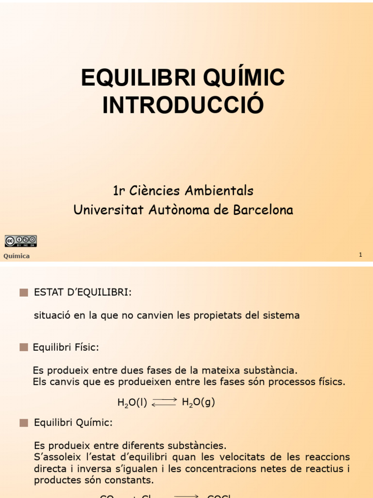 Tema 8_Equilibri químic | PDF