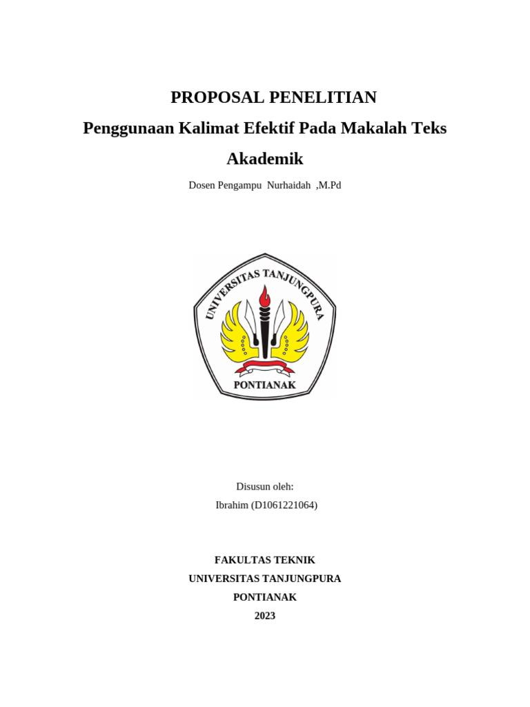 Proposal Penelitian Bab 1 Kebahasaan Teks Akademik | PDF