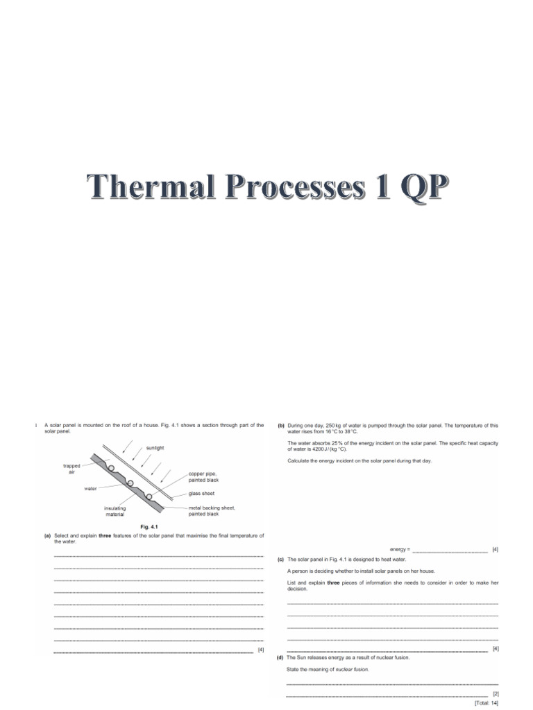 Thermal Processes 1 QP | PDF