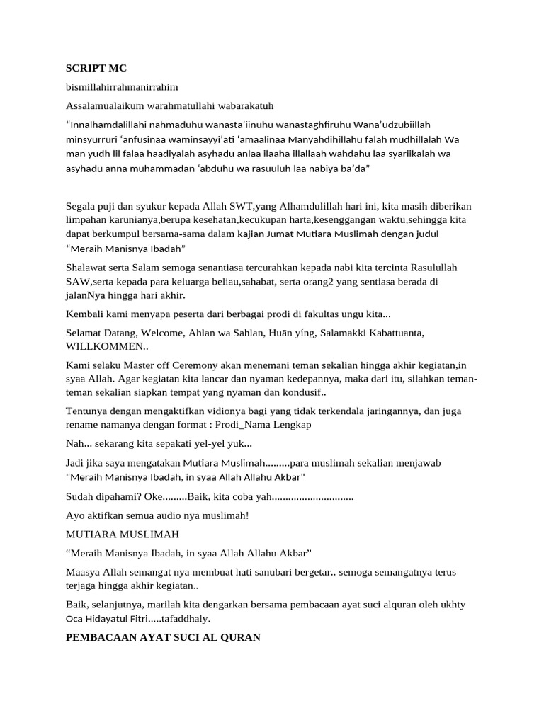 SCRIPT MC Kamat (Revised) | PDF