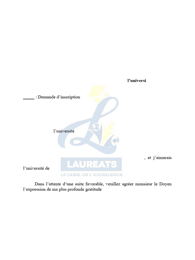 Lettre de Demande FSS | PDF