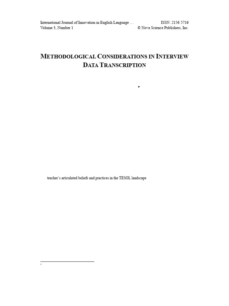 Interview Data Transcription | PDF | Data | Qualitative Research