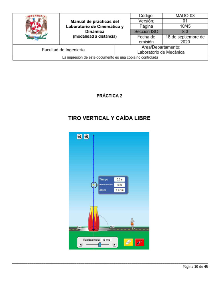 Tiro Vertical y Caida Libre | PDF