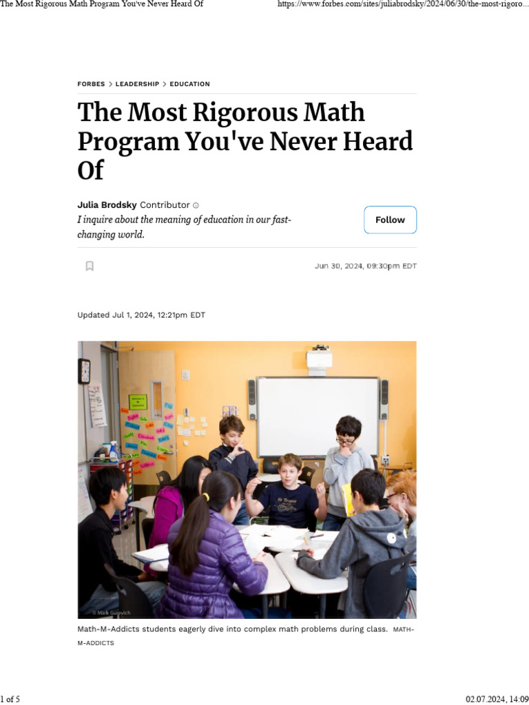 The Most Rigorous Math Program You've Never Heard of | PDF ...