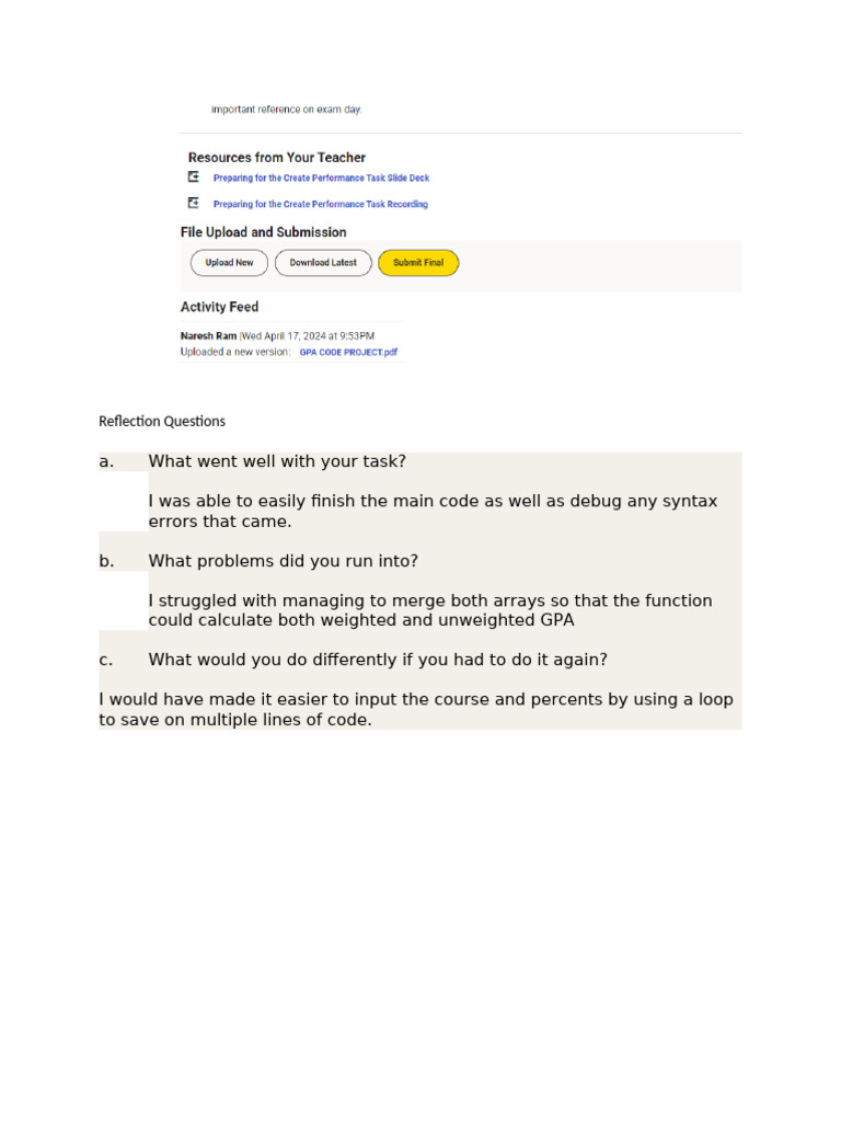 Reflection Questions | PDF