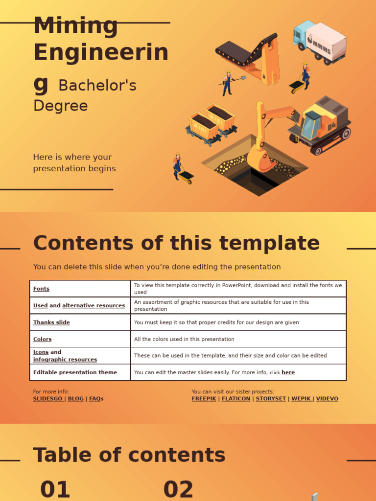 Mining Engineering Bachelor's Degree by Slidesgo | PDF