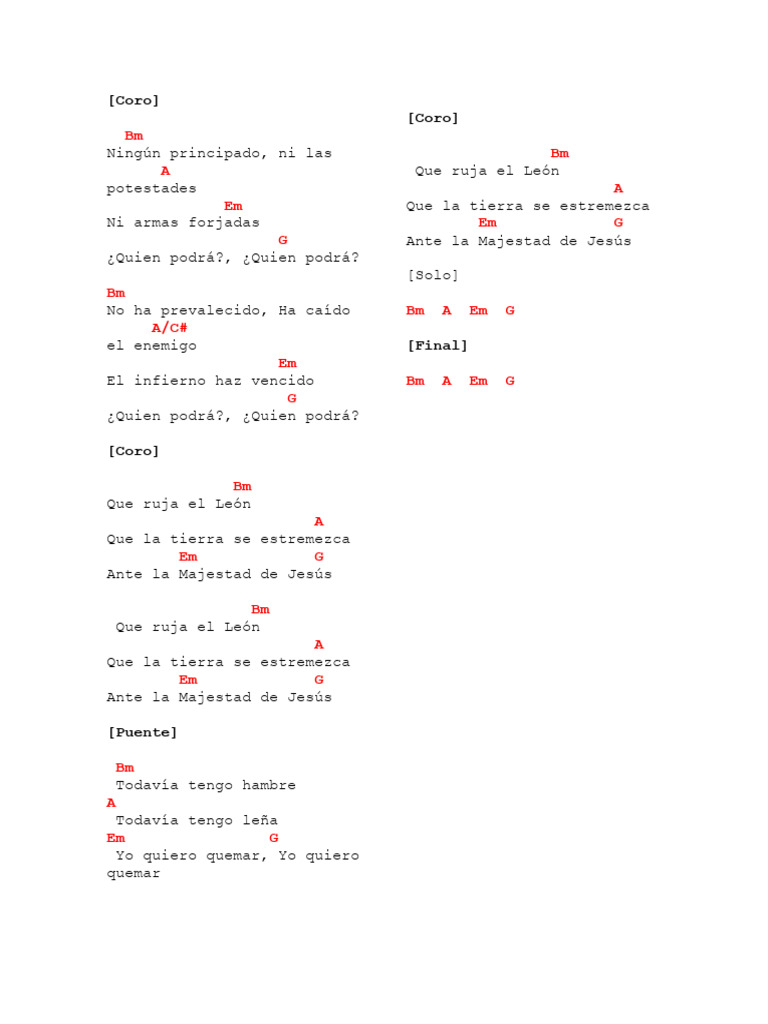 Que Ruja El Leon A | PDF