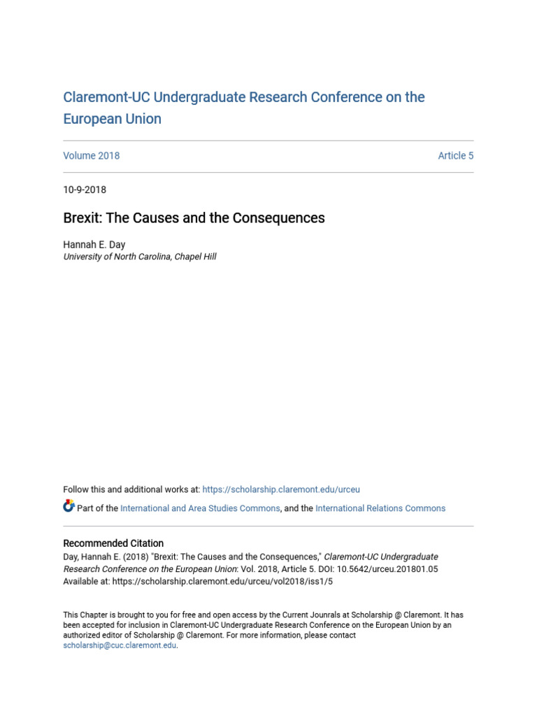 Brexit - The Causes and The Consequences 2018 | PDF