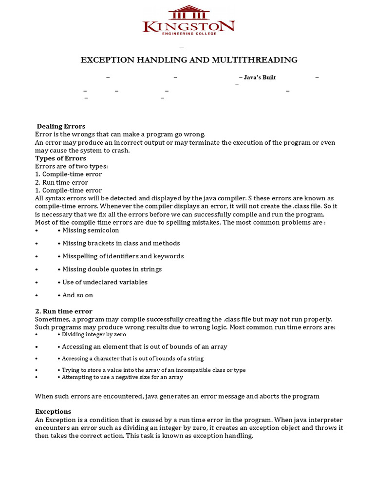 Cs3391 Oops Unit 3 | PDF Cs3391 Oops Unit 3 | PDF
