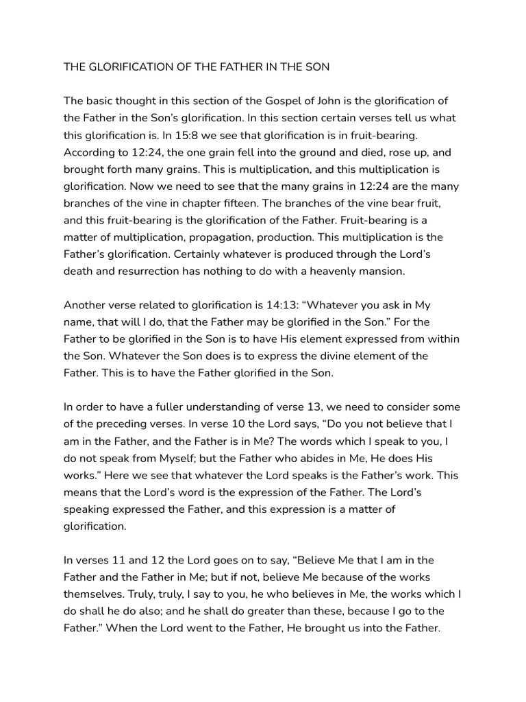 Glorification of Yang - Father - Spirit - in Yin - Son - Matter - For ...