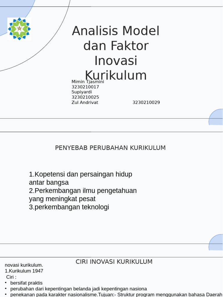 Fixs PPT - Inovasi Kurikulum (Mimin Tjasmini, Supiyardi, Zul Andrivat) | PDF