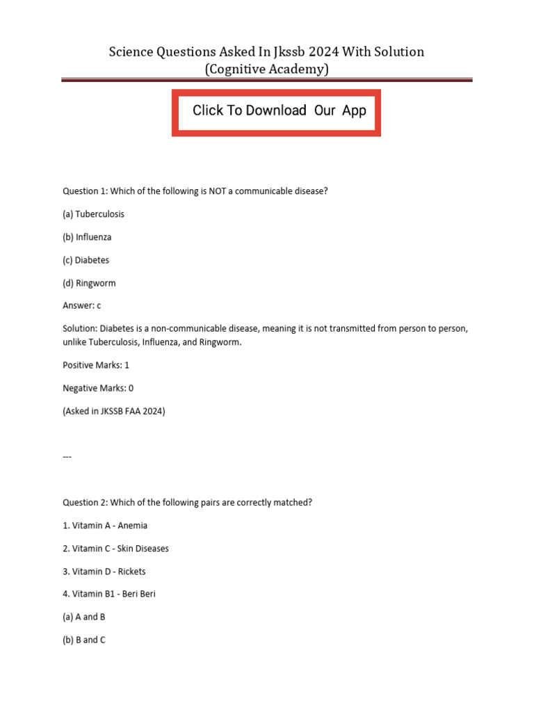 Science Questions Asked in JKSSB 2024 | PDF | Greenhouse Effect ...