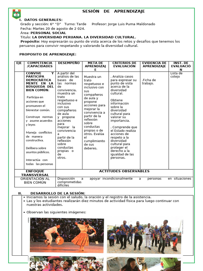 LA DIVERSIDAD PERUANA. LA DIVERSIDAD CULTURAL (1) | PDF