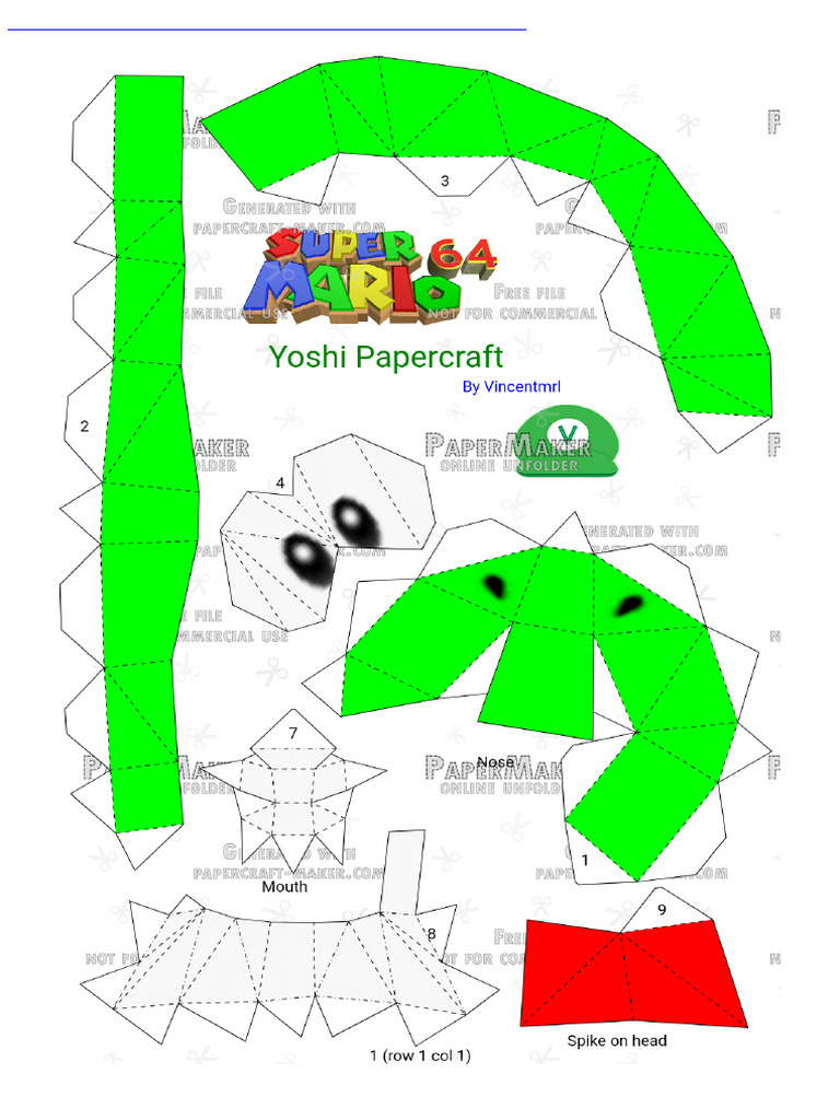 Yoshi Papercraft - Lined - Yoshi Papercraft Lined - Dariel Loriga | PDF