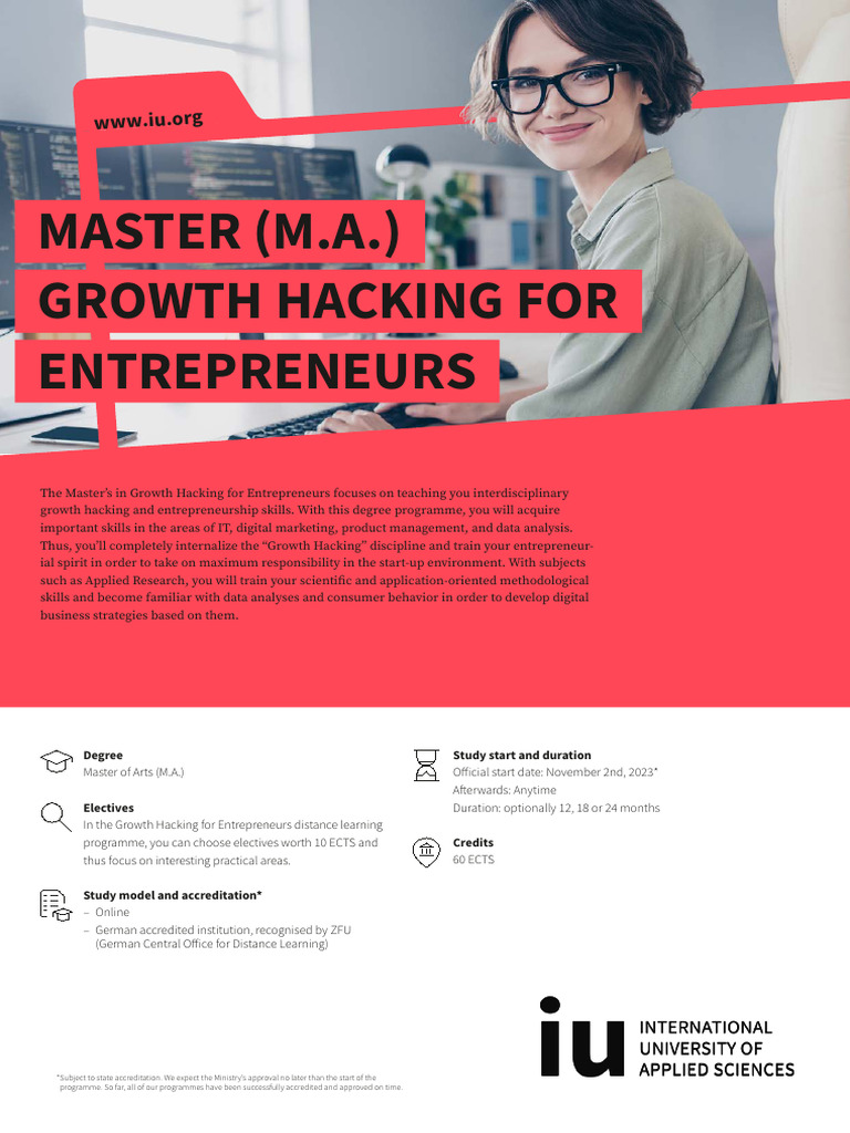 Master (M.A.) Growth Hacking For Entrepreneurs | PDF